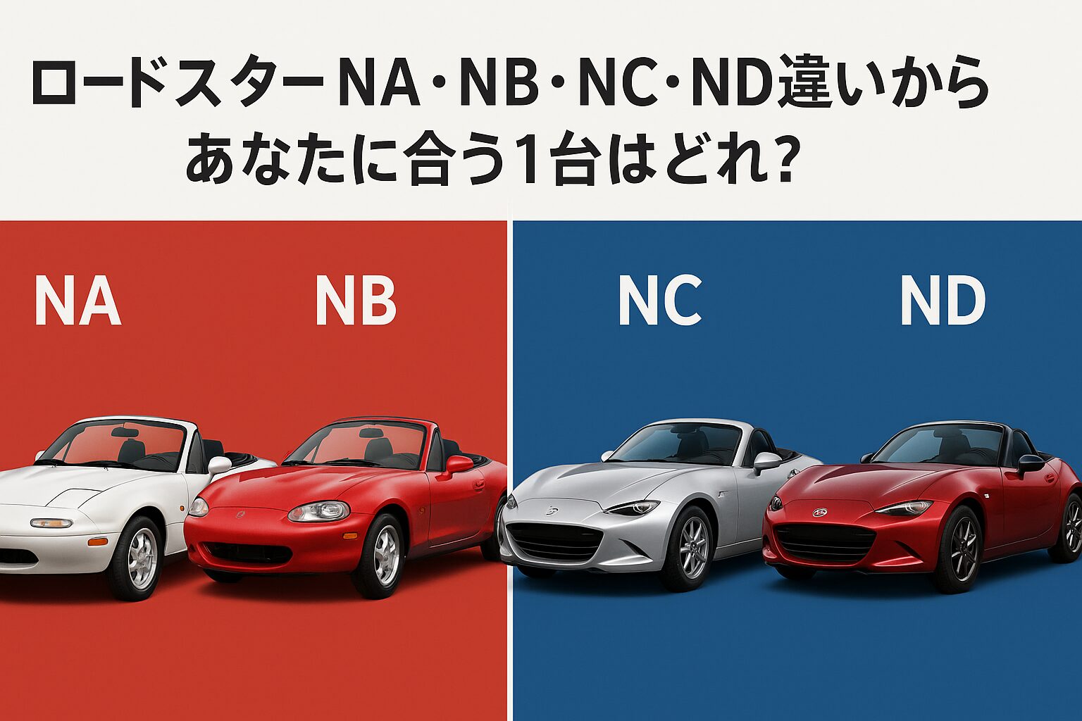 ロードスターNA・NB・NC・ND違いから選ぶ！あなたに合う1台はどれ？ - Retro Motors Premium